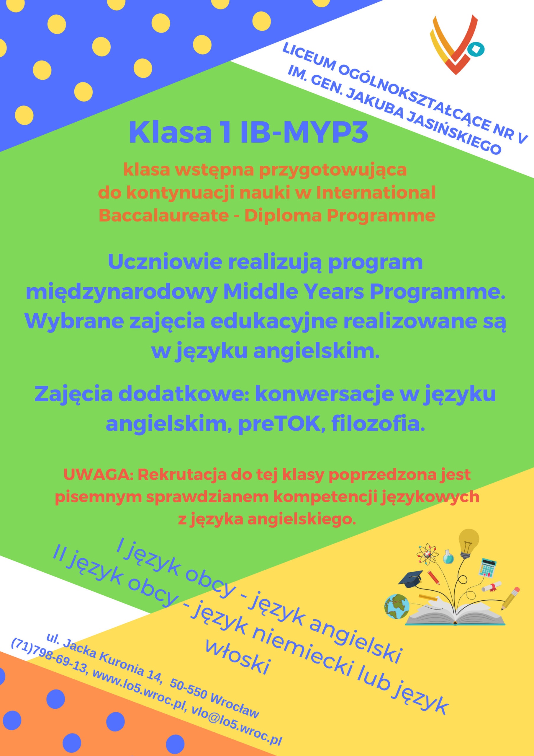 Profile klas – V Liceum Ogólnokształcące we Wrocławiu